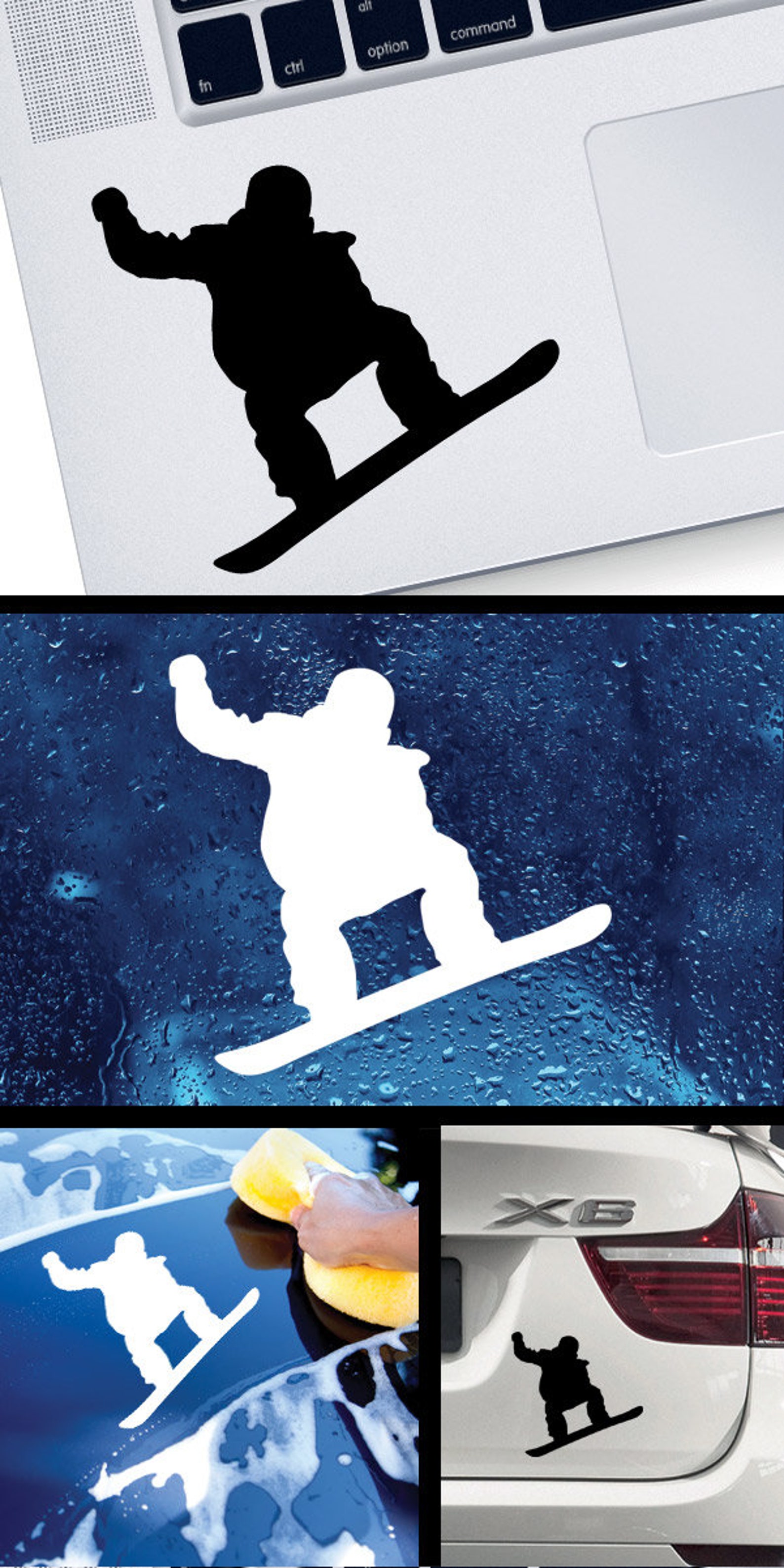 Decal Sticker Snowboard Figure Winter Sports Extreme Snow W9782 - Etsy