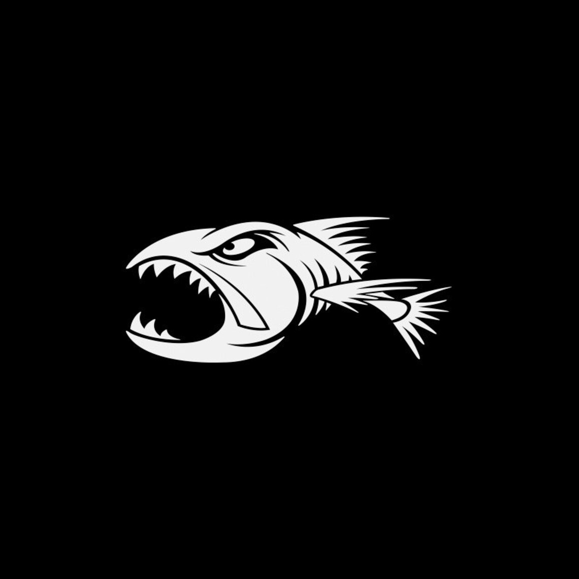 Decal Sticker Skeleton Fish Bones Skull Fishing Boat Bait the Hook ...