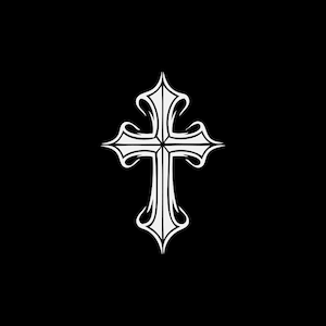 Decal Sticker Heavy Metal Rock Cross Top Quality Vinyl Tattoo Style ...