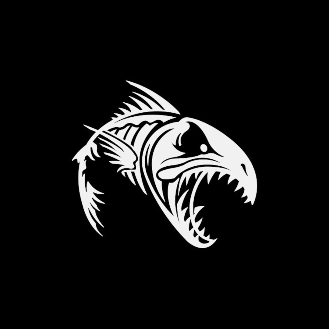 Decal Sticker Fish Bones Skull Skeleton Fishing Boat Bait the Hook ...