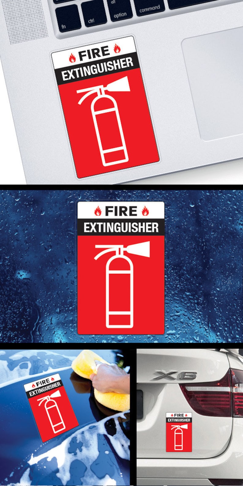 Decal Sticker Fire Extinguisher Sign Safety Red XX7X8 - Etsy