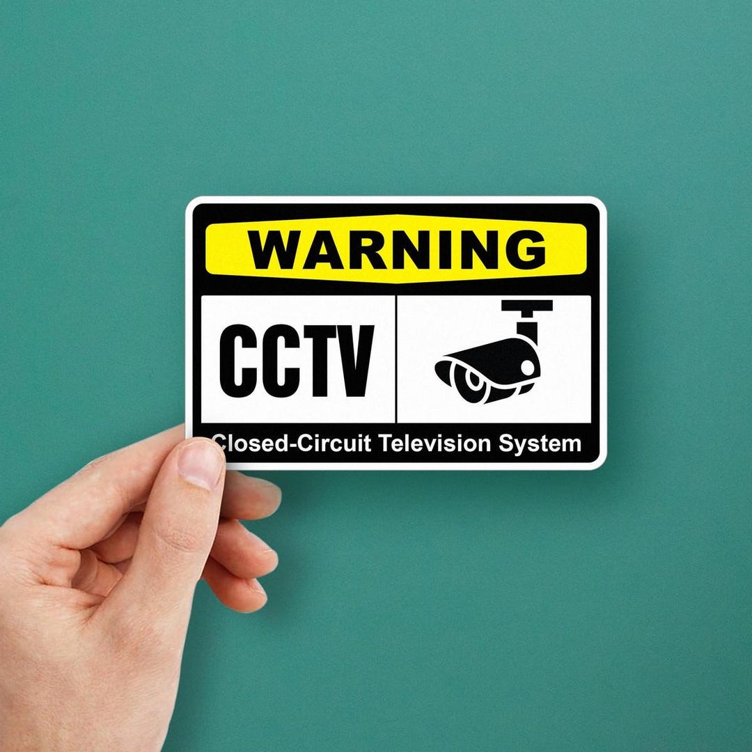 Warning CCTV Sticker – Closed-circuit Television System Security Decal ...
