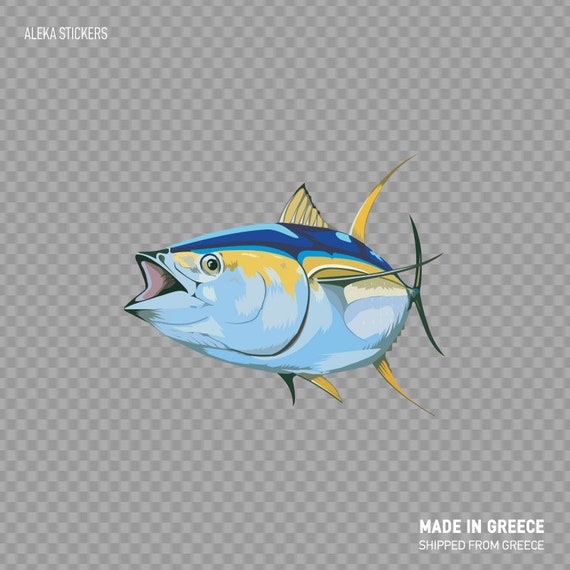 Decal Sticker Yellowfin Tuna Boat Decoration Fishing Fisherman | Etsy