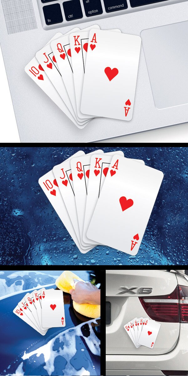 Decal Sticker Cards Royal Straight Flush Games Gambling Poker - Etsy