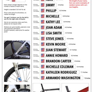 Decal Sticker Bicycle Mountain Bike Name Label Flag Usa Mountain Bike ...