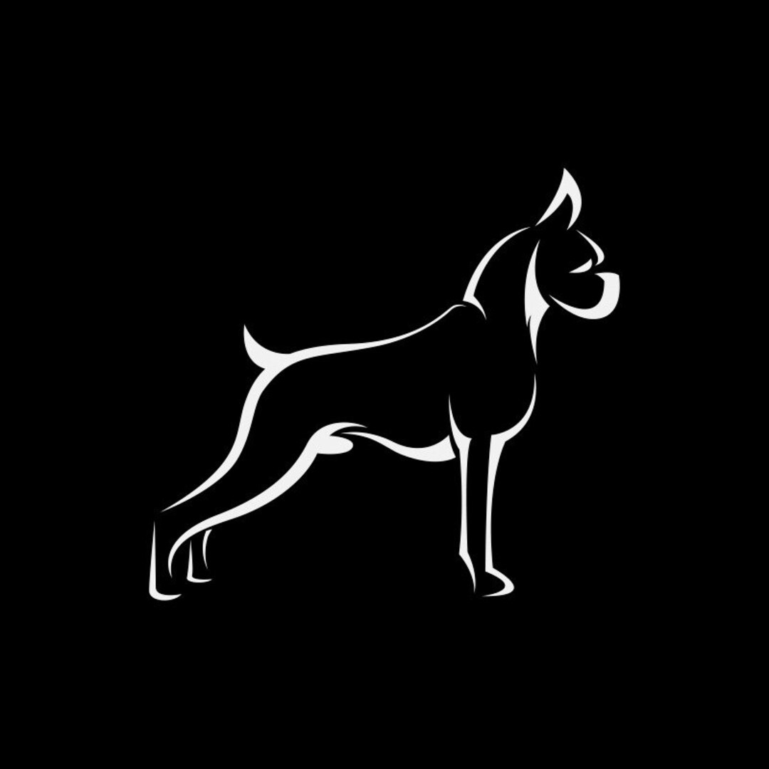 Decal Sticker Boxer Dog Figure Adorable Cute Top Quality Vinyl Pet Shop ...