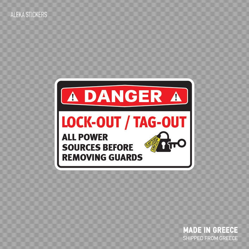Decal Sticker Danger Lock-Out / Tag-Out All Power Sources | Etsy