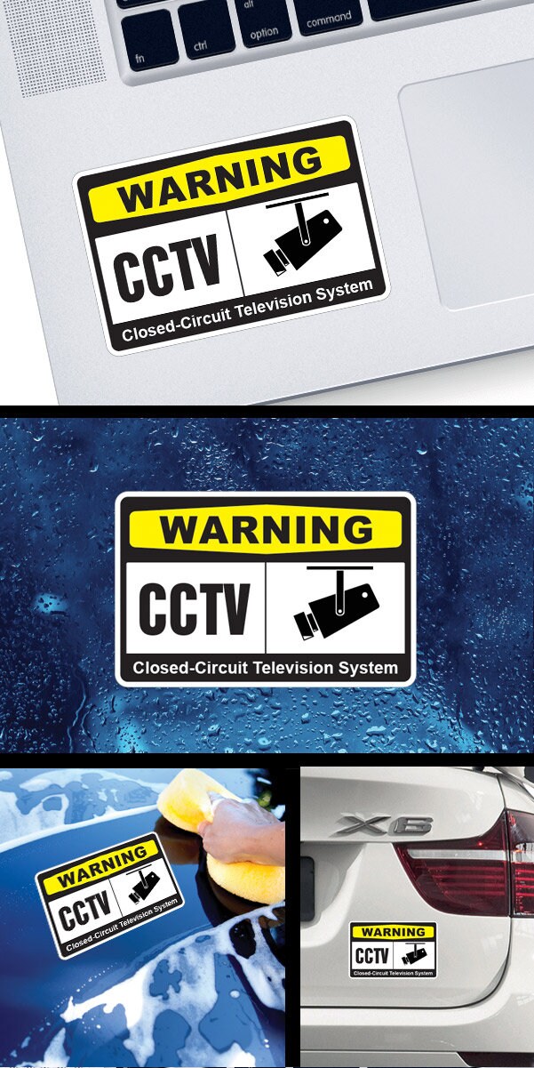 Decal Sticker Warning Cctv Video Surveillance Camera Information ...