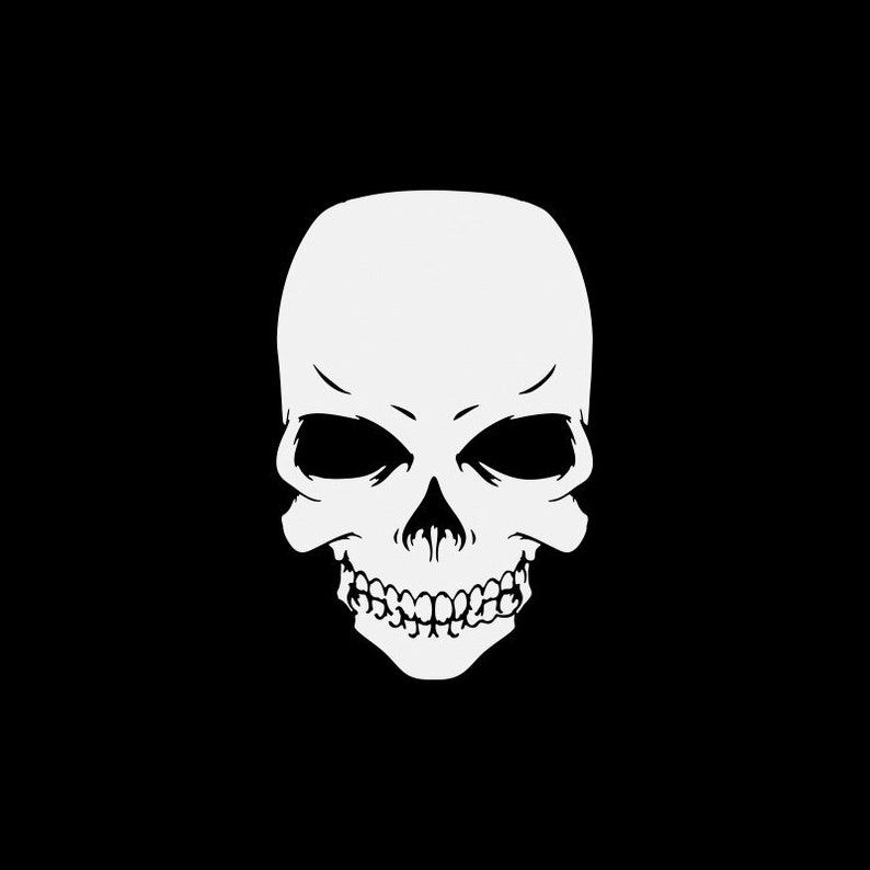 Decal Sticker Skull Fear Extreme Badness Evil Devil Satan Demon Hell ...