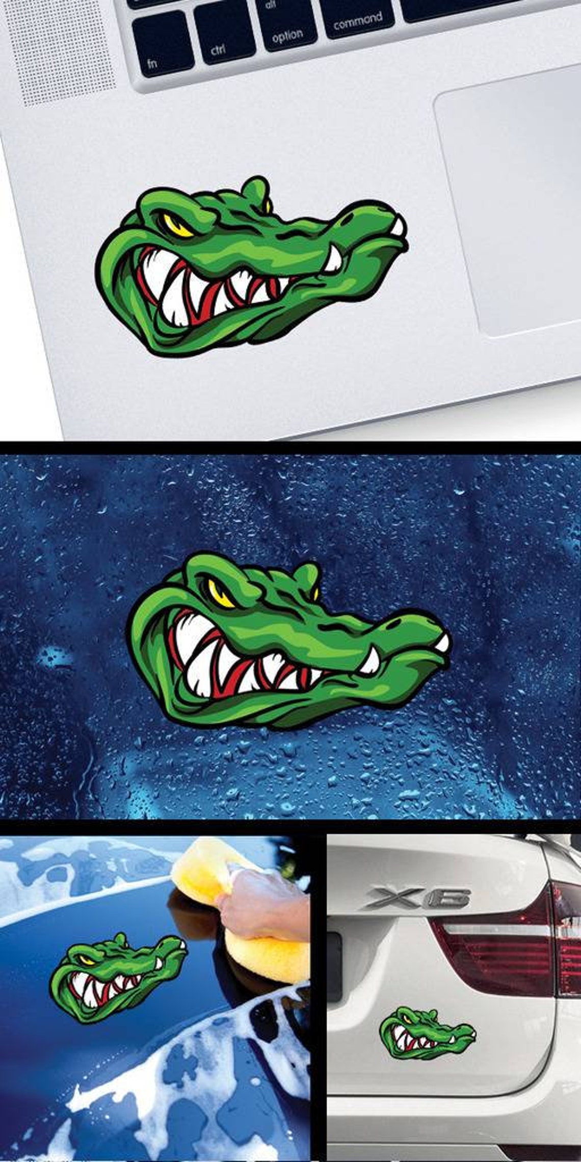 Decal Sticker Gator Alligator Angry Aggression Hangry Roaring Cartoon ...