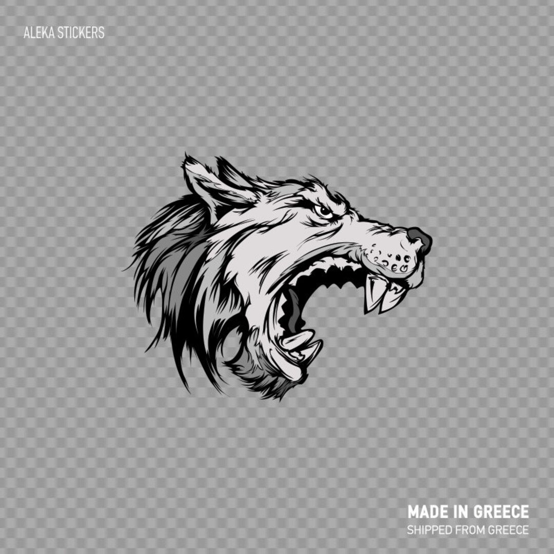 Decal Sticker Wolf Head Roaring Fear Aggression Attack Angry - Etsy