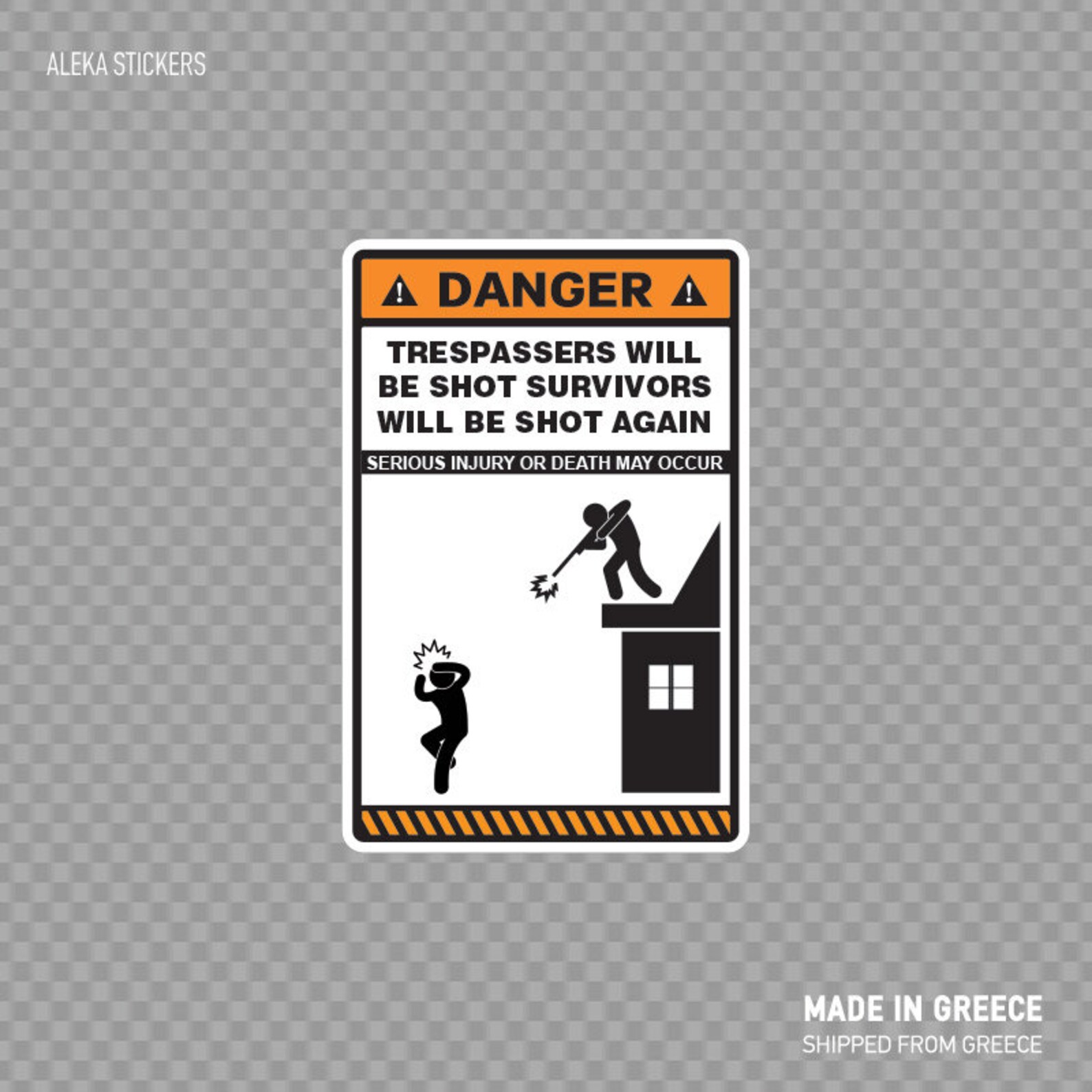 Decal Sticker Trespassers Will Be Shot Survivors Will Be Shot Again ...