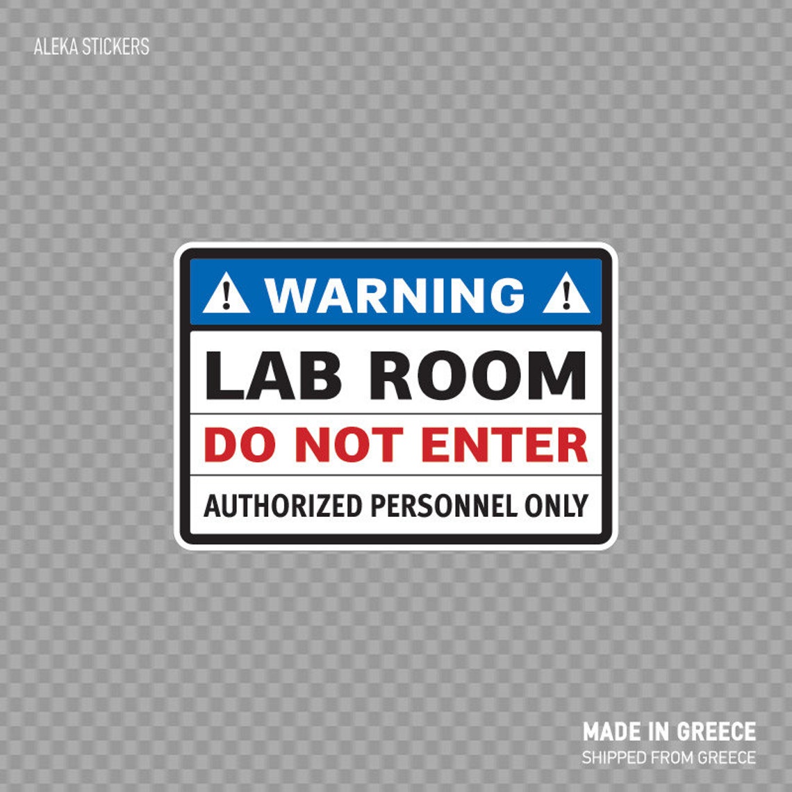 Decal Sticker Warning Lab Room Do Not Enter Authorized Personnel Only ...