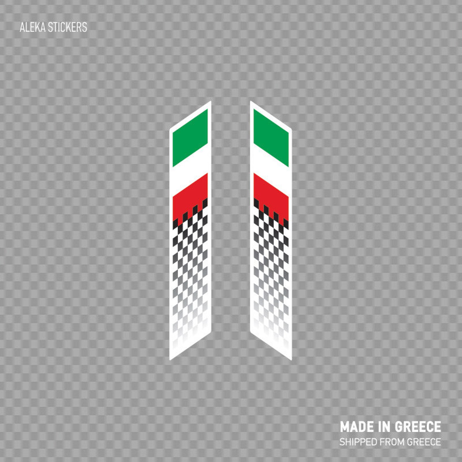 Decal Sticker Italy Italian Flag Racing Stripes Racing Motorbike Car Waterproof Weatherproof ...