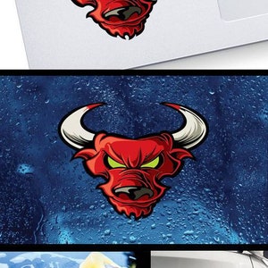 Decal Sticker Angry Red Bull Pissed Aggressive Brutal Farm Racing Speed ...