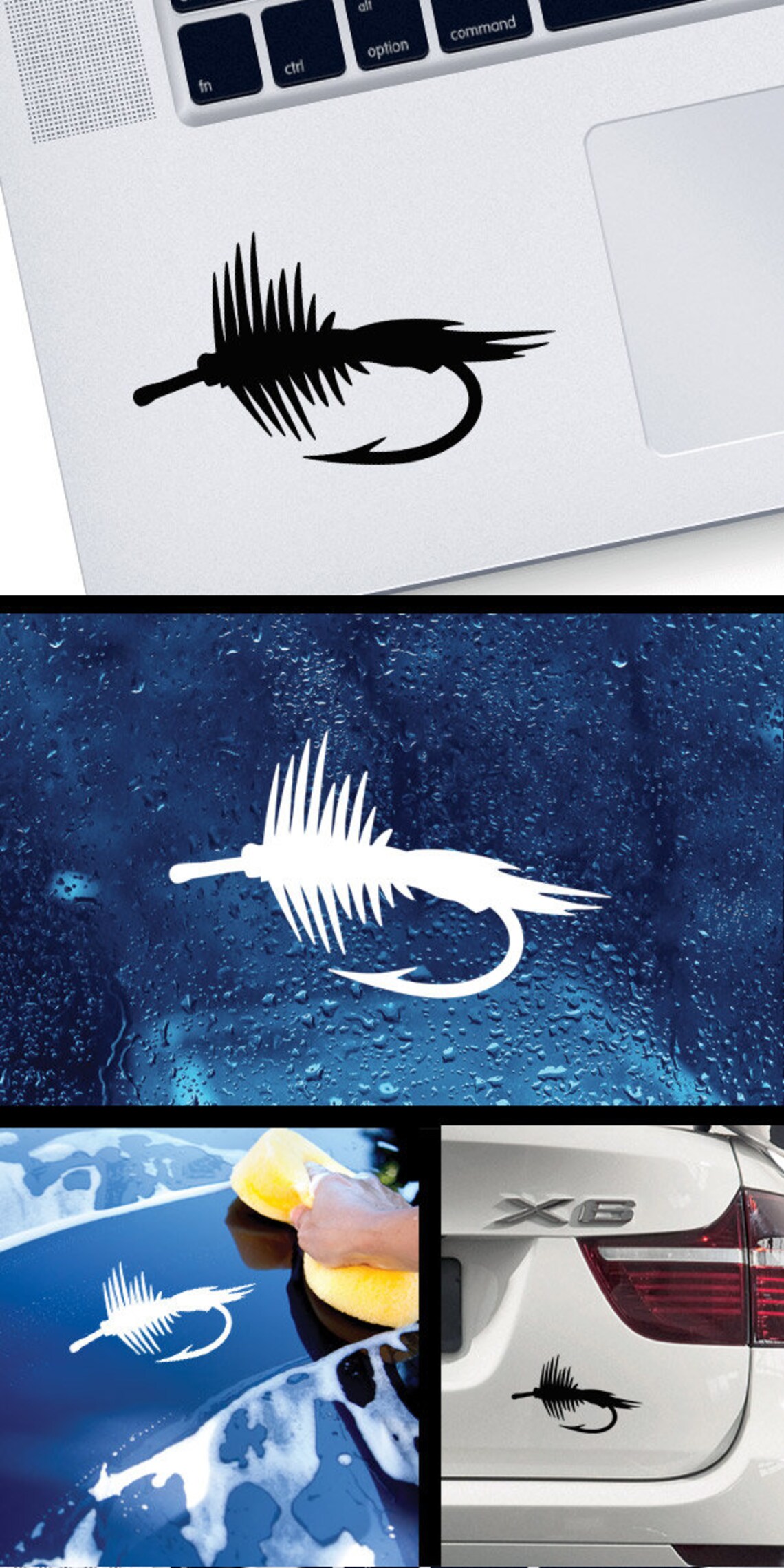 Decal Sticker Lure Flies Boat Decoration Bait the Hook Fishing - Etsy