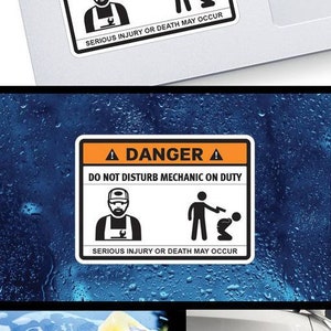Decal Sticker Do Not Disturb Mechanic on Duty Funny Sign Engineer ...