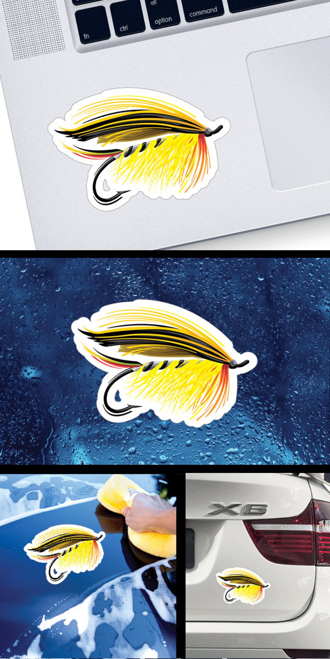 Decal Sticker Fly Fishing Boat Decoration Bait the Hook Dive | Etsy