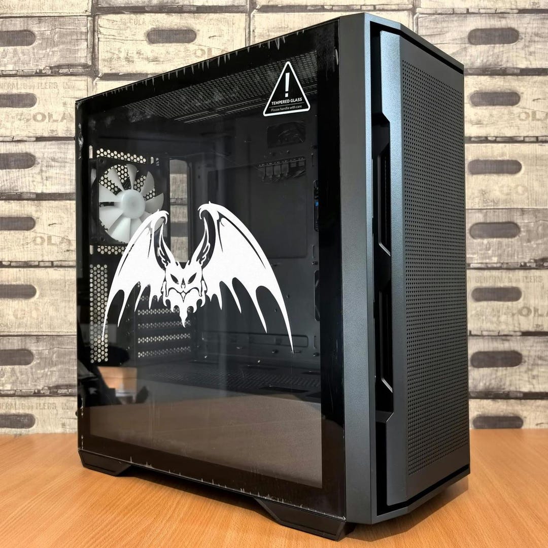 Gothic Bat Design Sticker – Open Wings Black Vinyl Decal for Cars ...