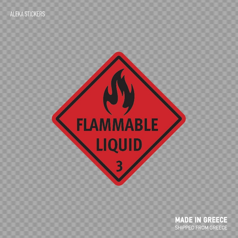 Decal Sticker Flammable Liquid Warning Safety Sign Top Quality | Etsy
