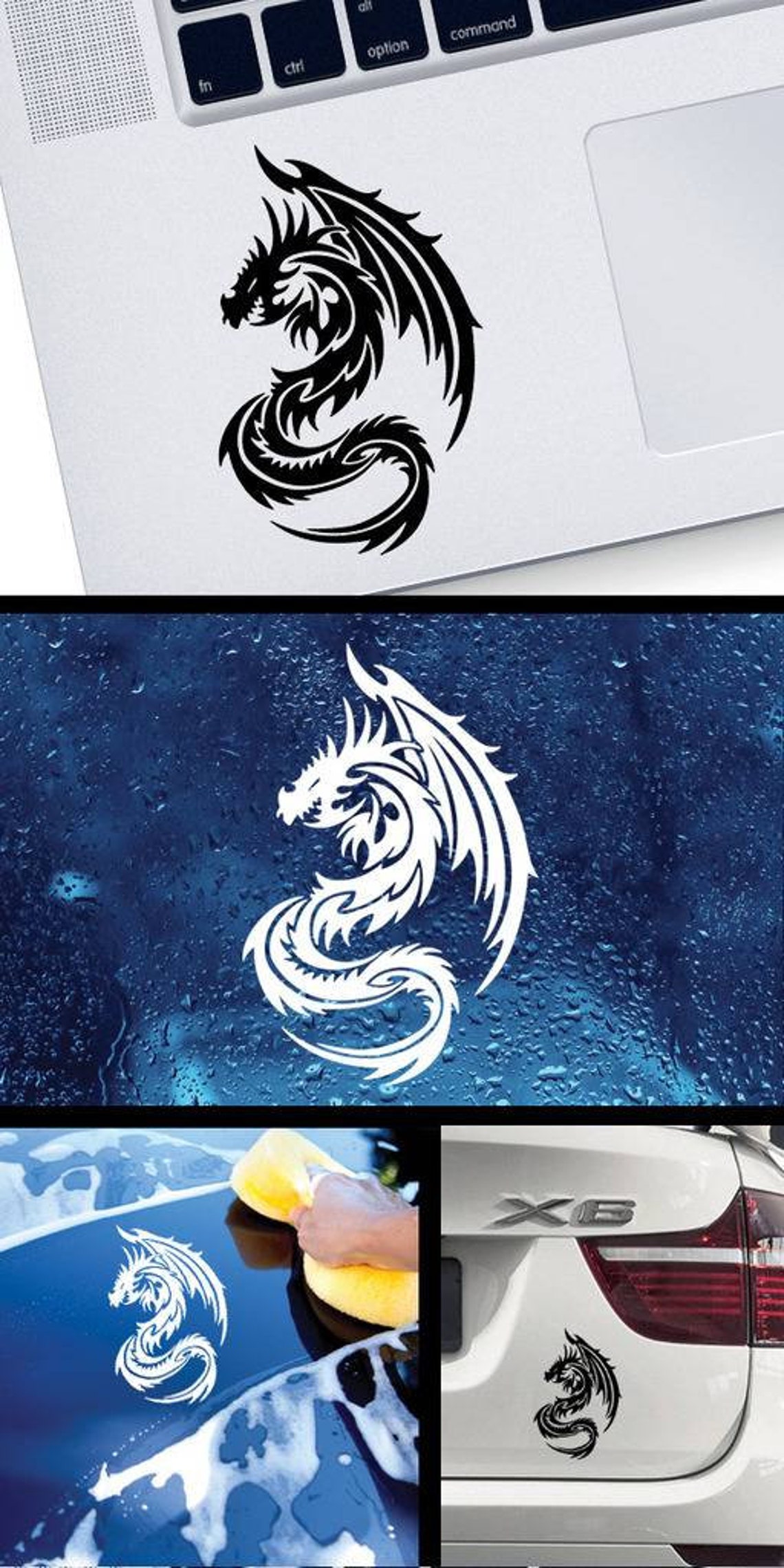 Decal Sticker Dragon Beast Martial Arts Legendary Creature Winged ...