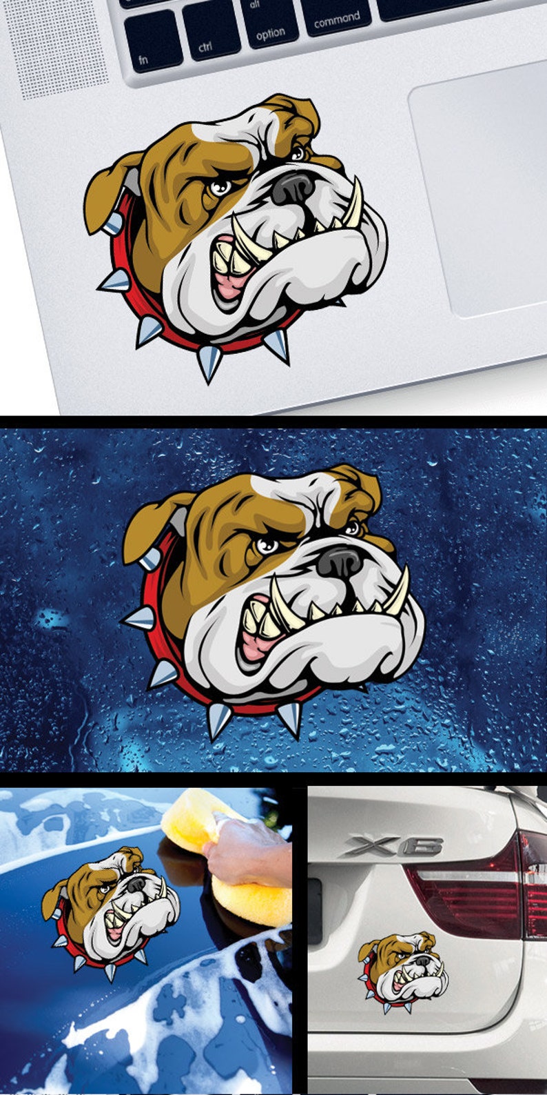 Decal Sticker Dog Bulldog Head Security Sign Angry Aggression | Etsy