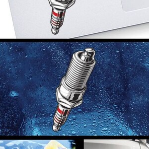 Decal Sticker Racing Spark Plug Power Supply Electricity Energy Car ...