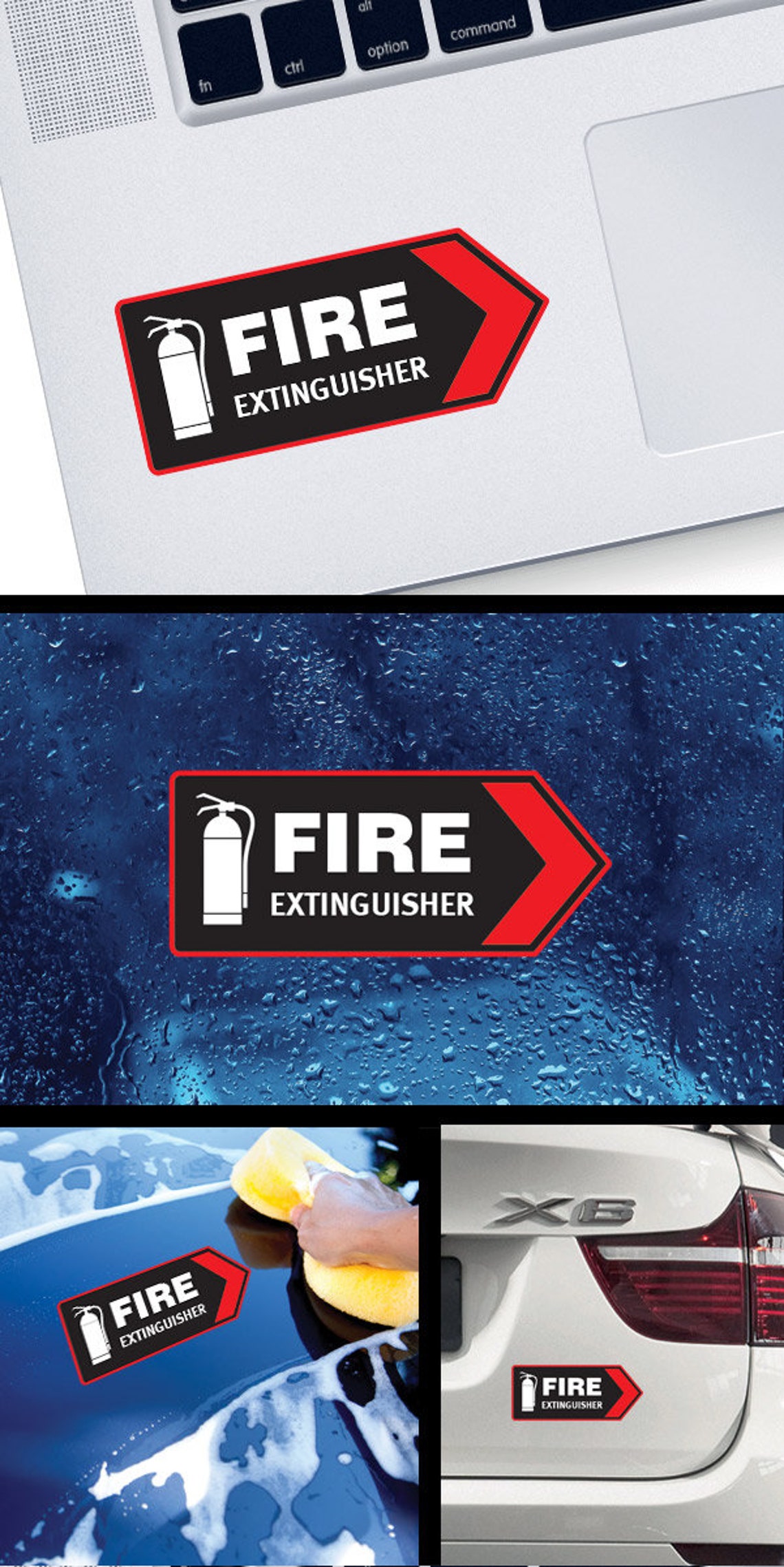 Decal Sticker Fire Alarm Emergencies Signs Fire Extinguisher - Etsy