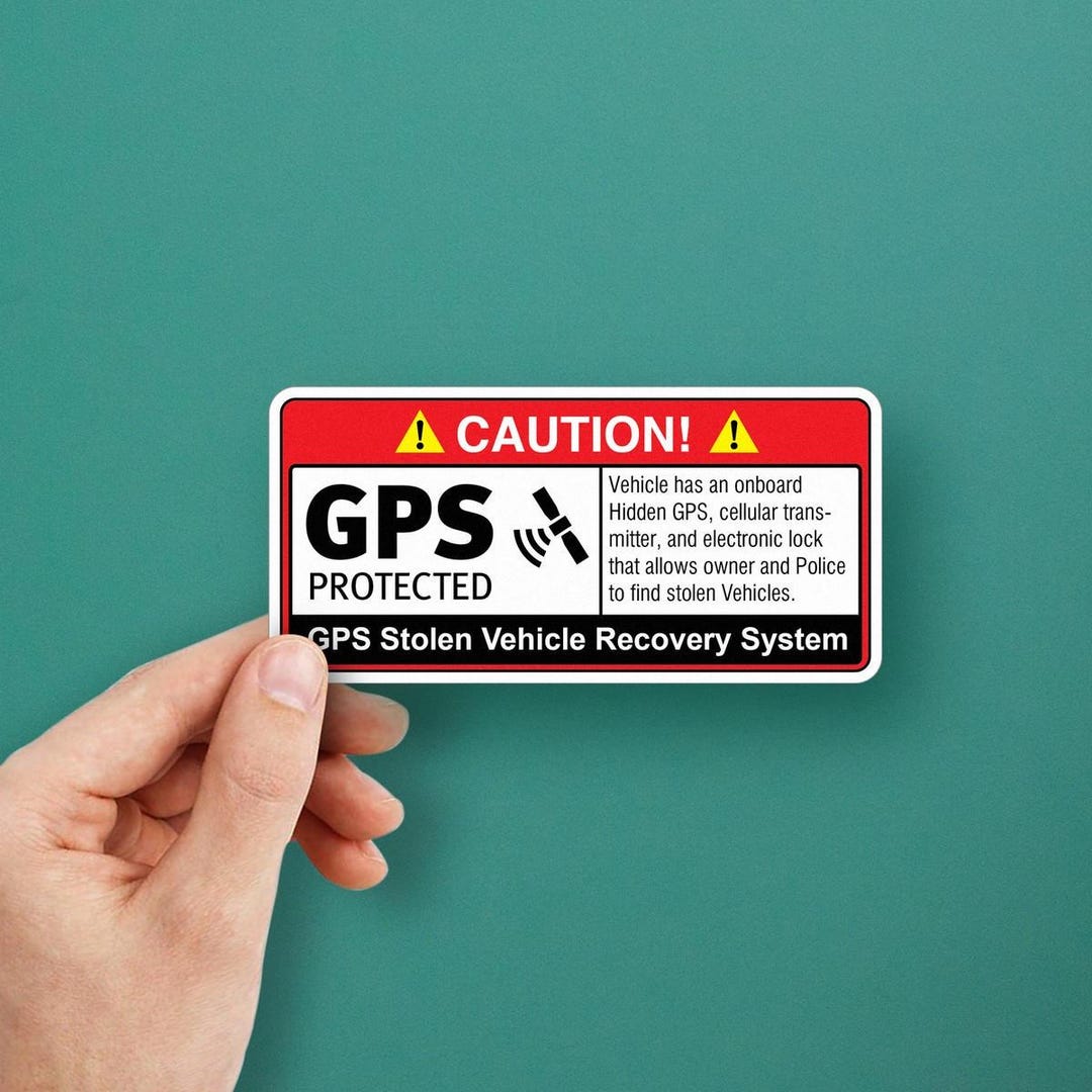 GPS Protected Vehicle Warning Sticker | High-quality Vinyl Decal for ...