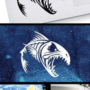 Decal Sticker Fish Bones Skull Skeleton Fishing Boat Bait the Hook ...