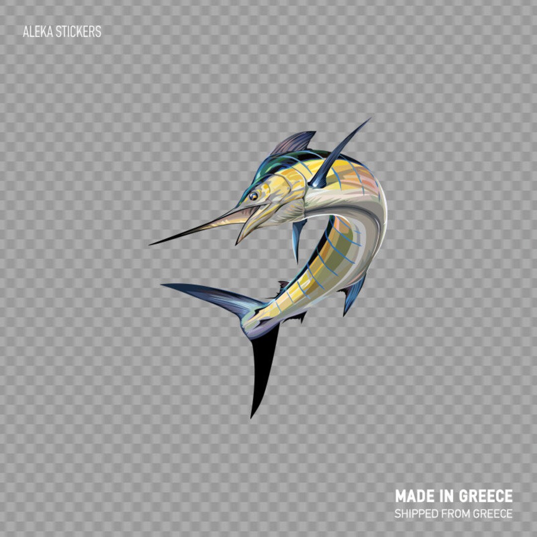 Decal Sticker Marlin Sailfish Boat Decoration Aggression Attack Bait ...