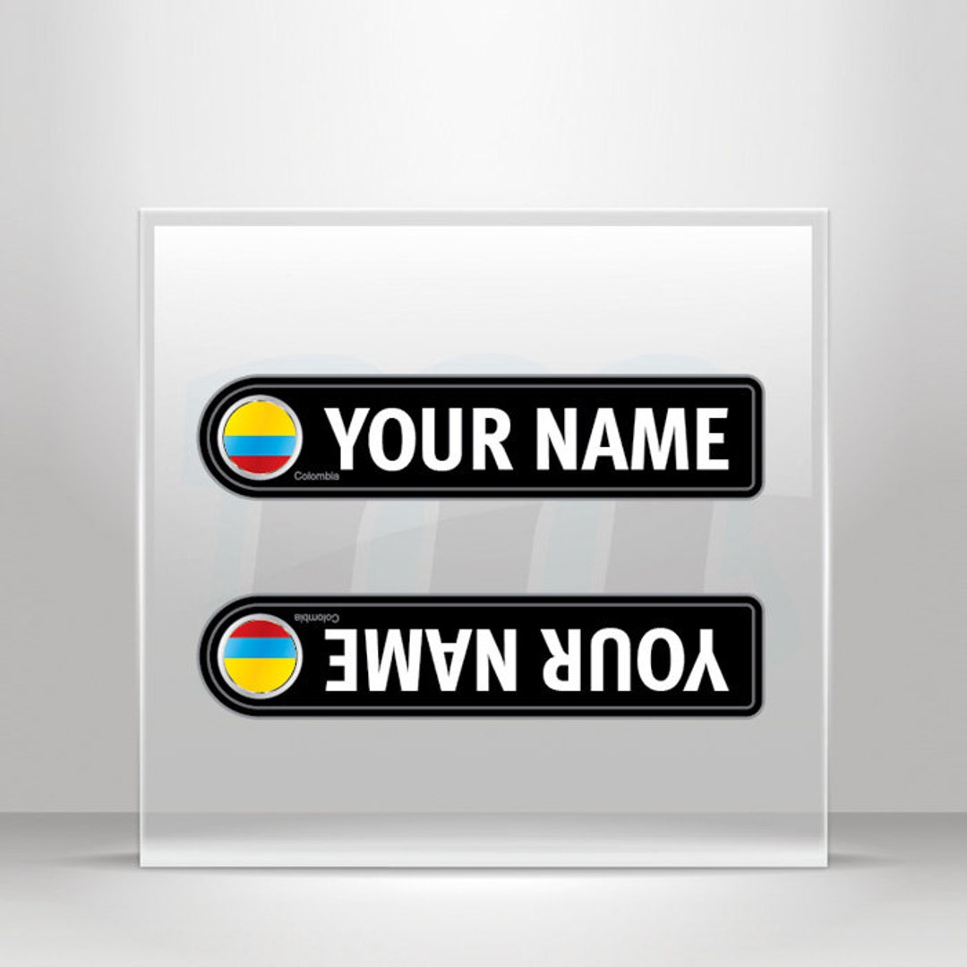 Decal Sticker Bicycle Mountain Bike Name Label Flag Colombia Bicycle ...