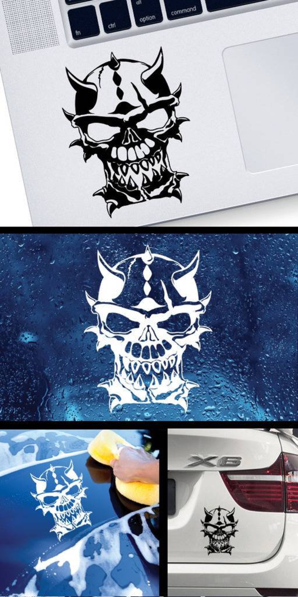 Decal Sticker Skull Satan Warrior Extreme Badness Evil Devil - Etsy