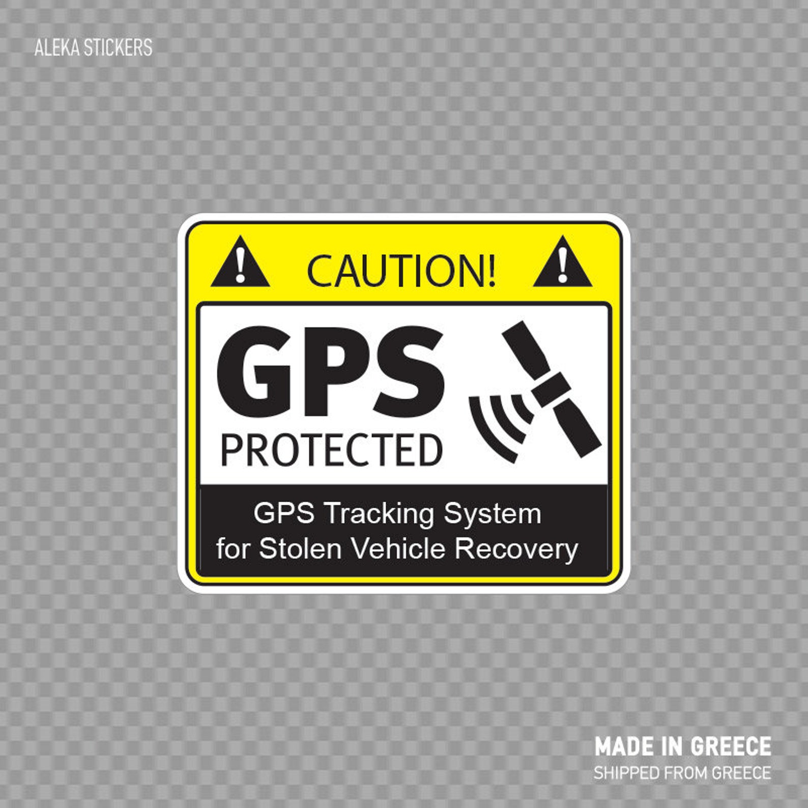 Decal Sticker Gps Tracking System Protected Vehicle Recovery Private ...