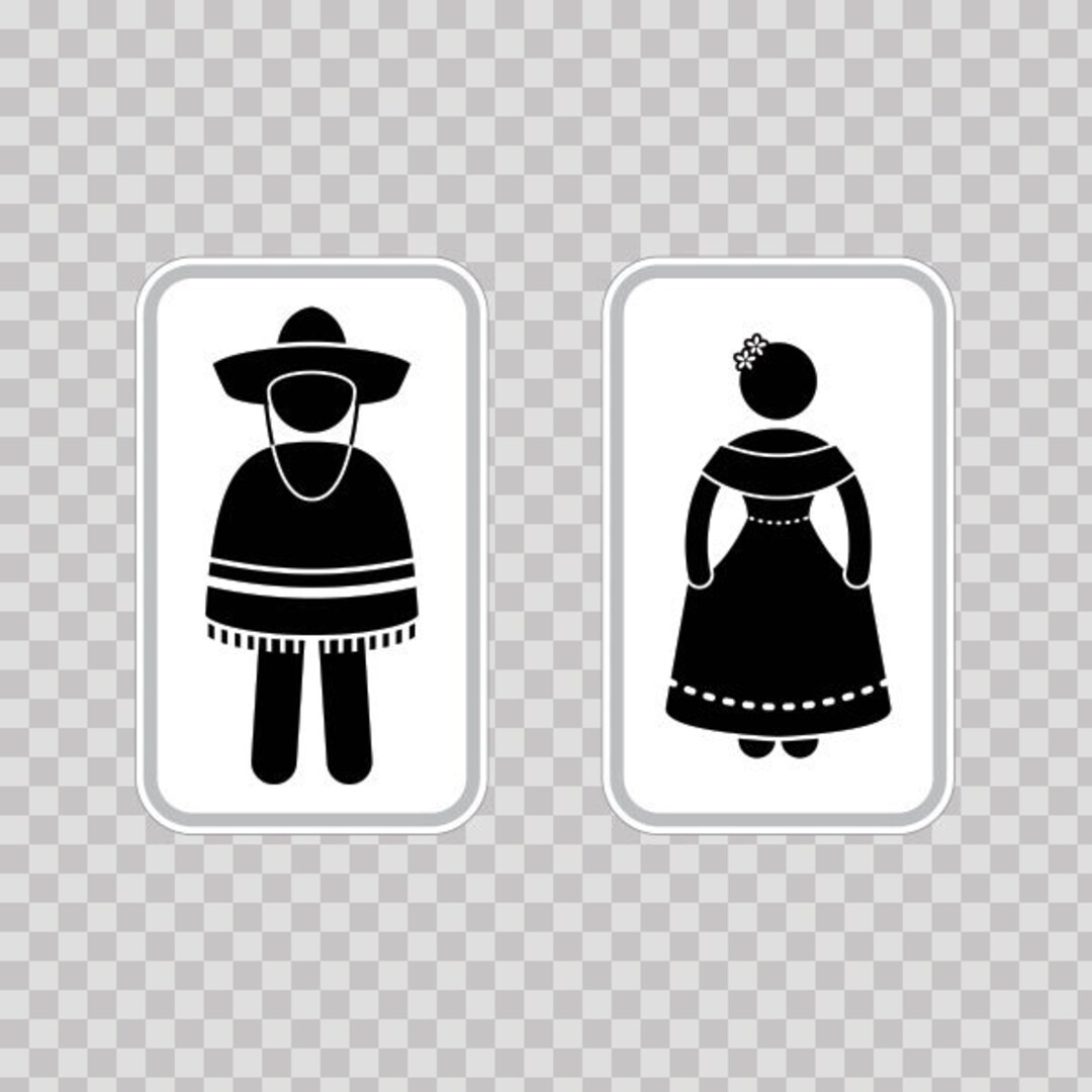 Decal Sticker Wc Restrooms Sign Mexico Man Woman Toilet Bathroom ...
