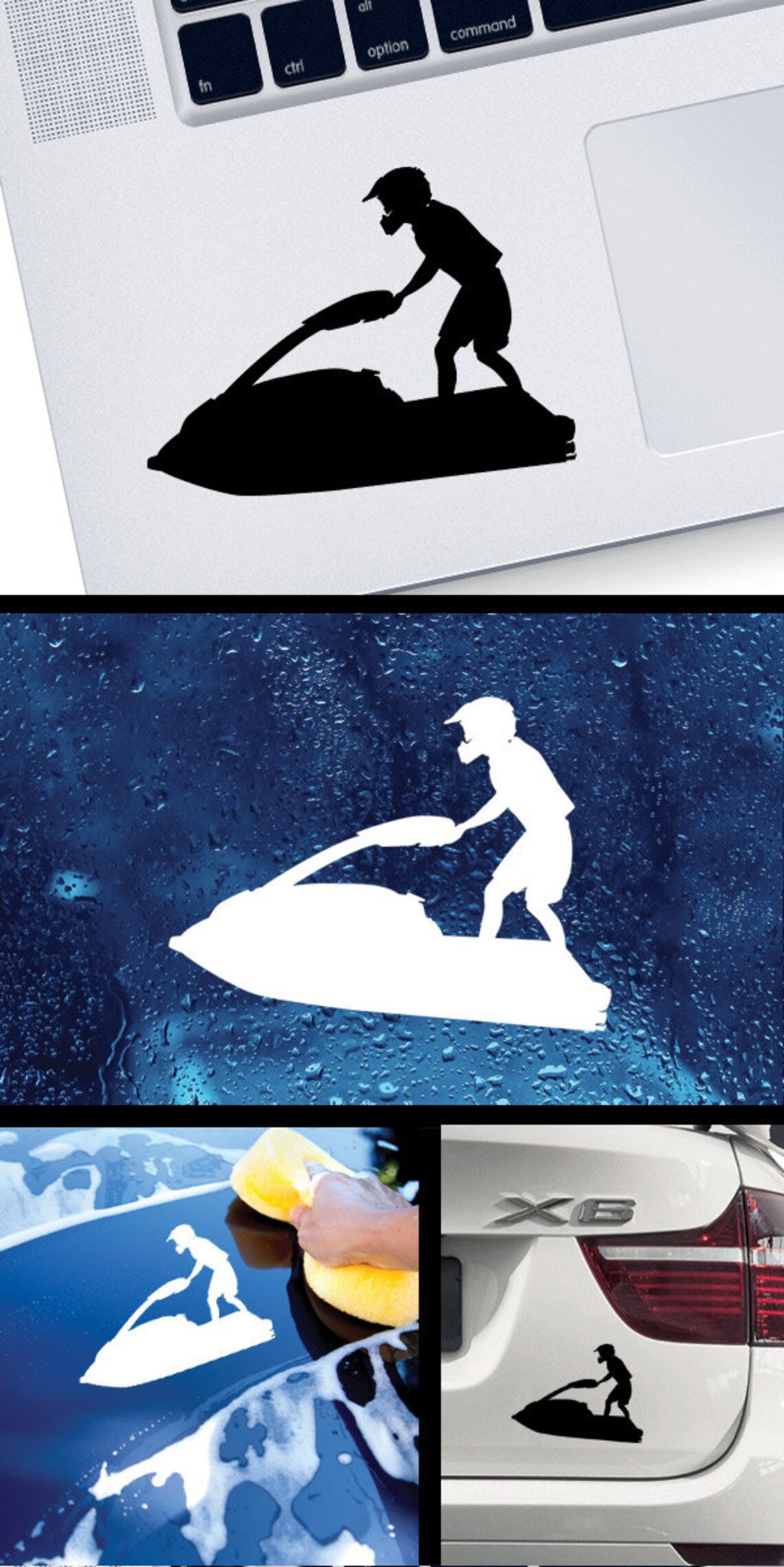 Decal Sticker Jet Ski Figure Physical Condition Sports Waves | Etsy