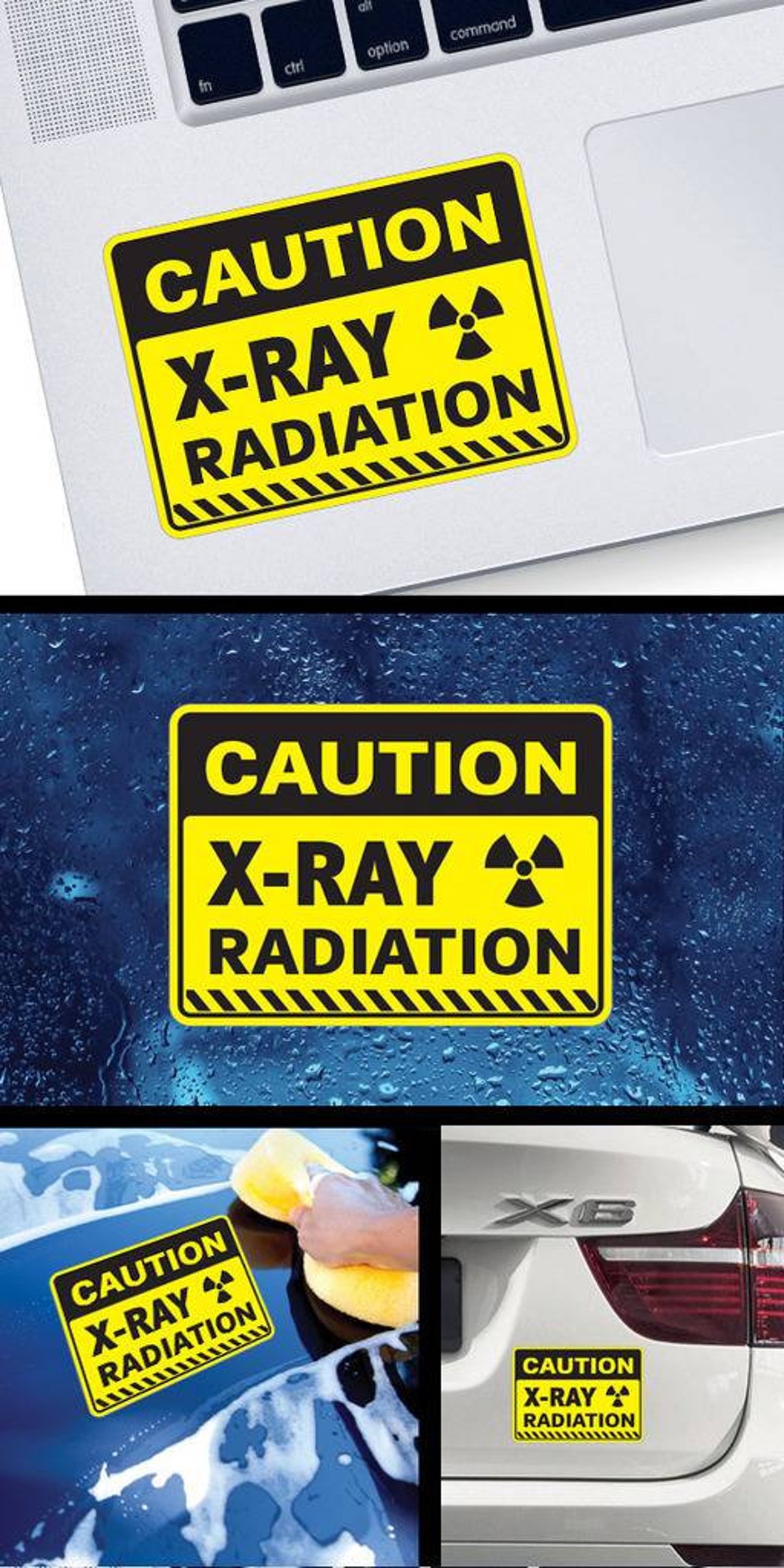Decal Sticker Caution X-ray Radiation Safety Sign Top Quality Print ...