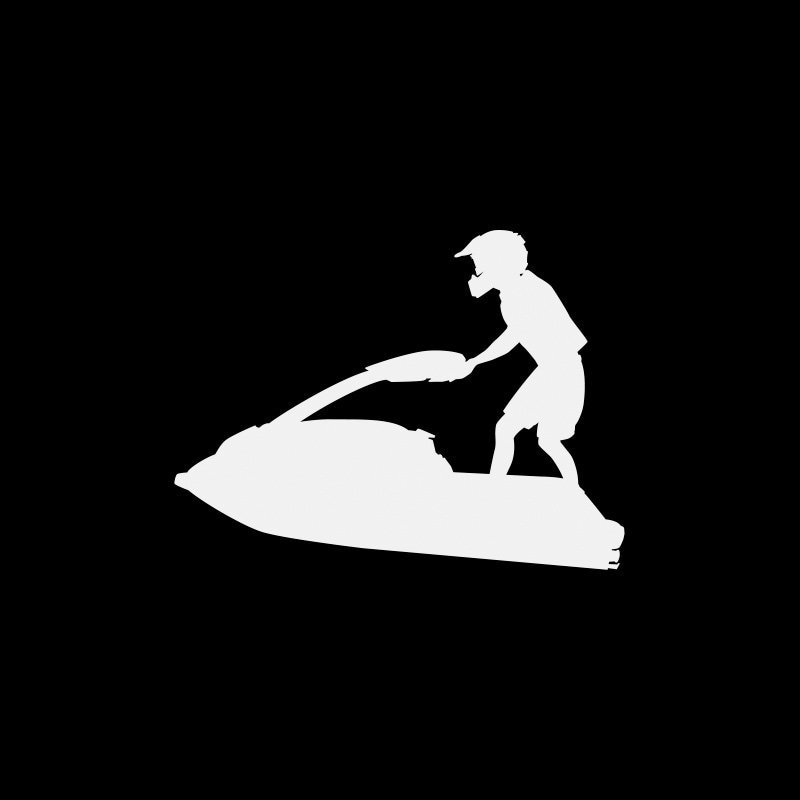 Decal Sticker Jet Ski Figure Physical Condition Sports Waves Surf Beach ...