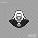 Decal Sticker Angry Gorilla Ape Head Forest Jungle Roaring Angry Black ...