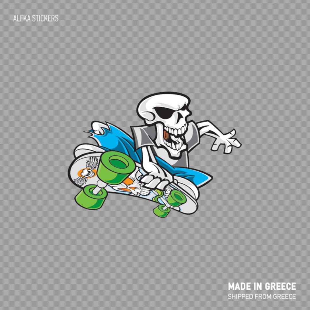 Decal Sticker Skull Skateboard Graffiti Smile Expert KR25W - Etsy