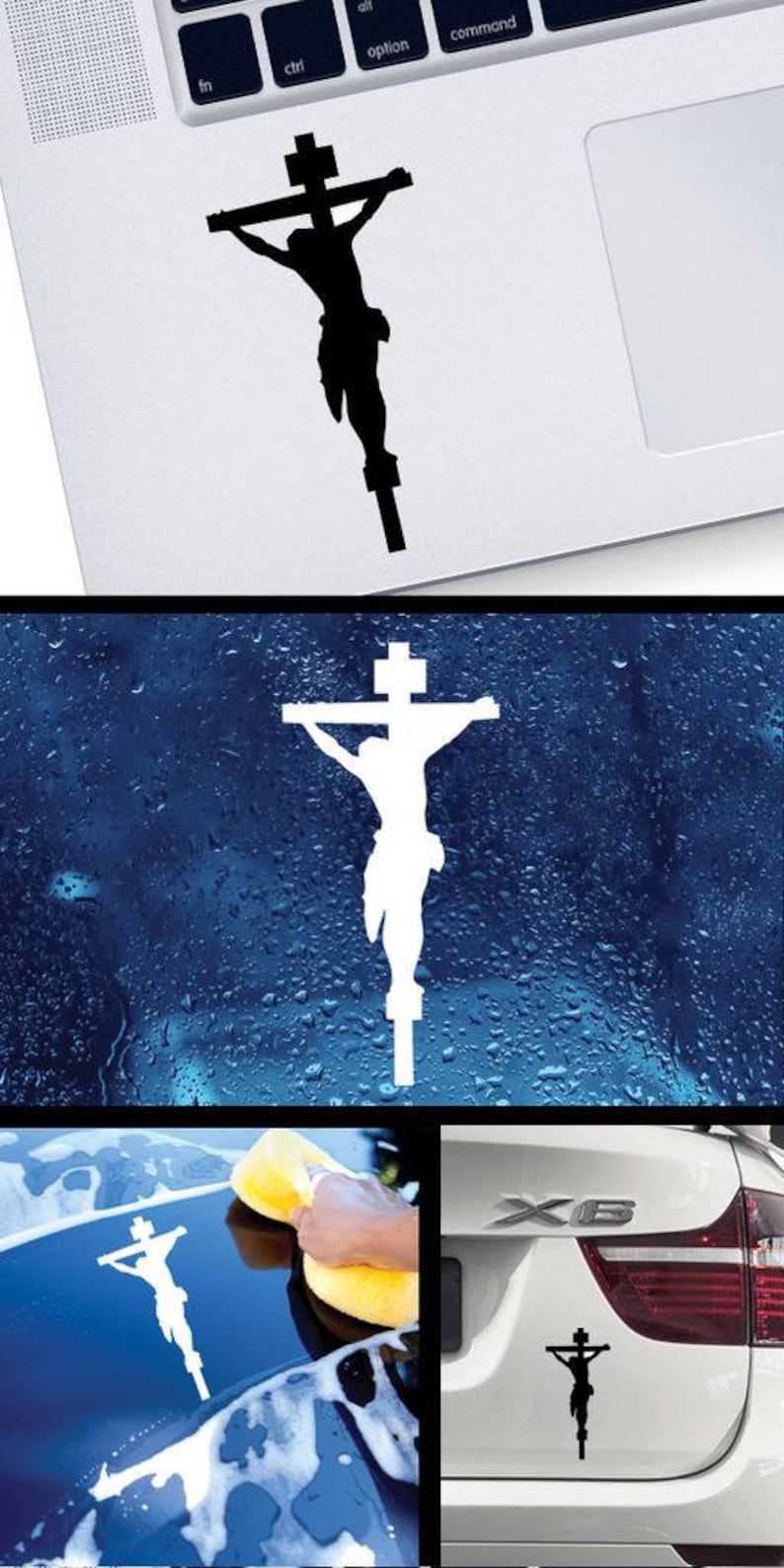 Decal Sticker Jesus Christ Cross Symbol Christian Crucifixion of Jesus ...