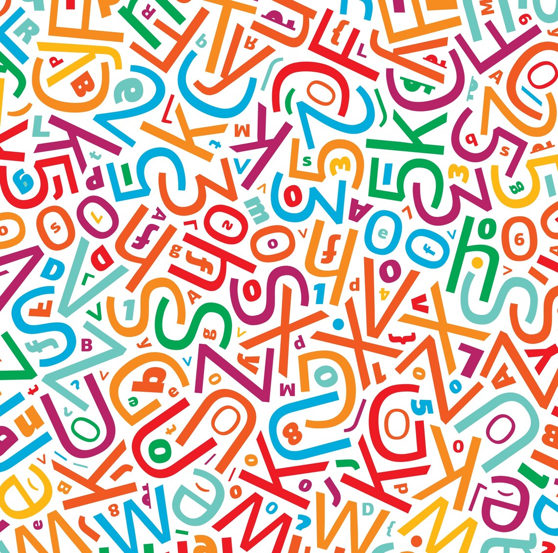 Mosaic Typography Letters Composition for Textile Prints or Poster ...