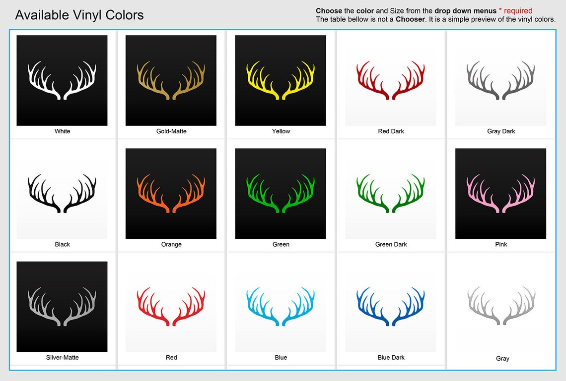 Decal Sticker Deer Horns Antler Hunter Decorative W8628 - Etsy