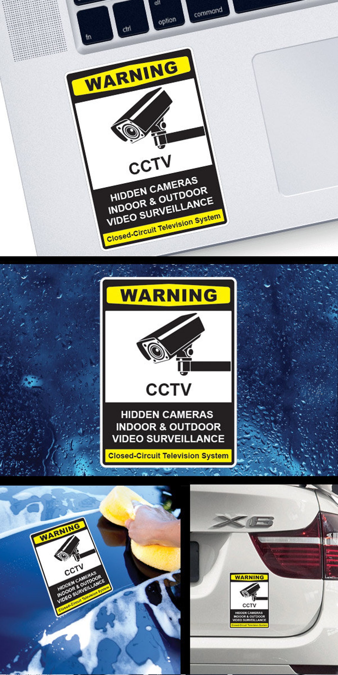 Decal Sticker Cctv Hidden Cameras Outdoor-indoor Video Surveillance ...