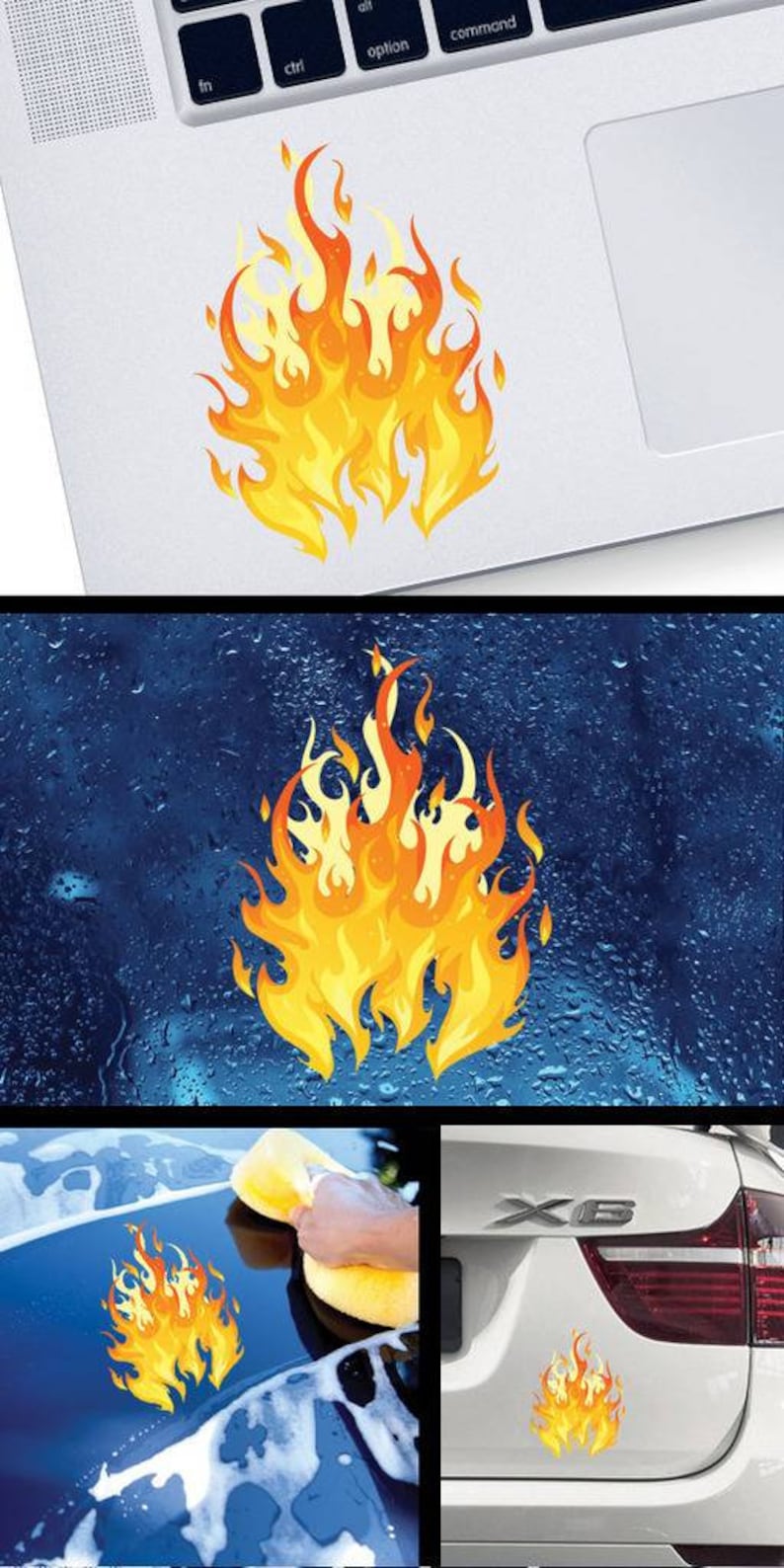 Decal Sticker Flames Easy Rider Flamed Fire Helmet Decoration ...