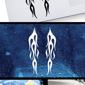 Decal Sticker Pair of Flames Racing Motorbike Jet Ski Decoration Speed ...