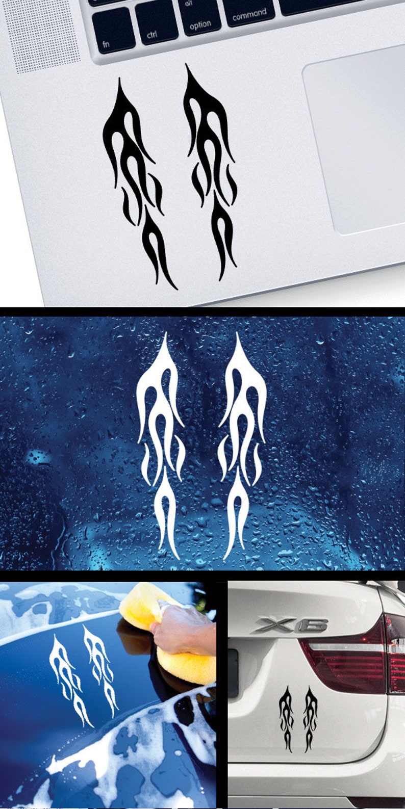 Decal Sticker Pair of Flames Racing Motorbike Jet Ski | Etsy