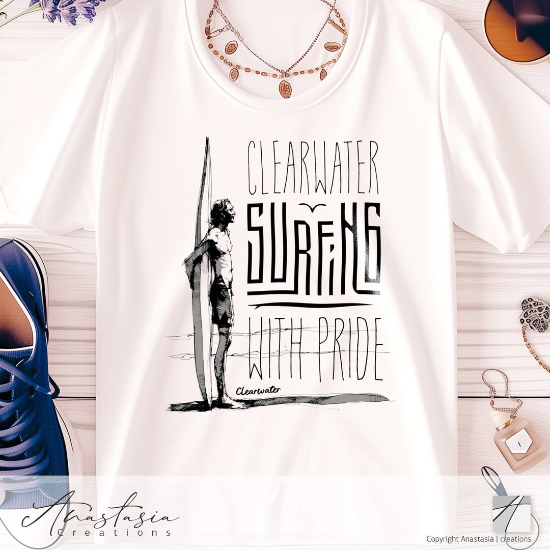 Surfing Clearwater Beach With Pride Png, Svg Digital File Digital Art ...