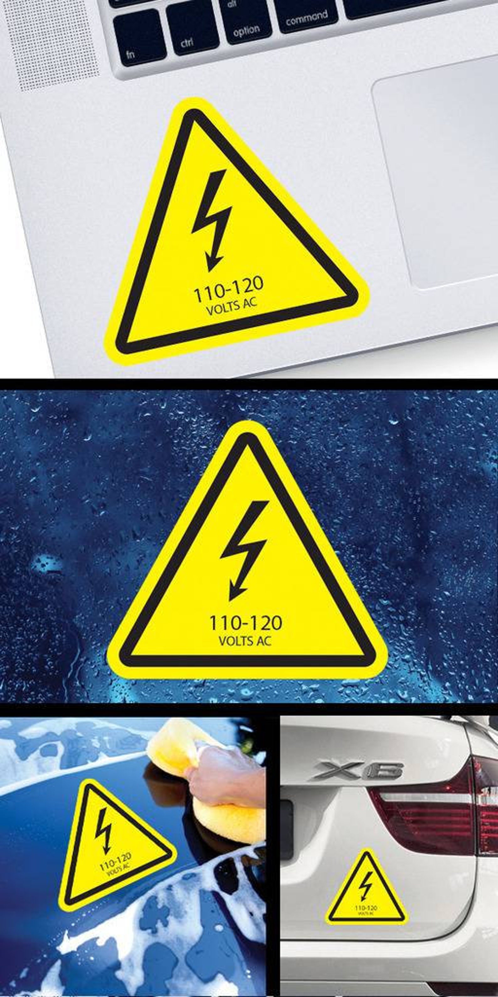 Decal Sticker Danger High Voltage 110-120 Volts Ac Electricity Machine ...
