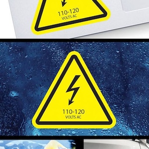 Decal Sticker Danger High Voltage 110-120 Volts Ac Electricity Machine ...